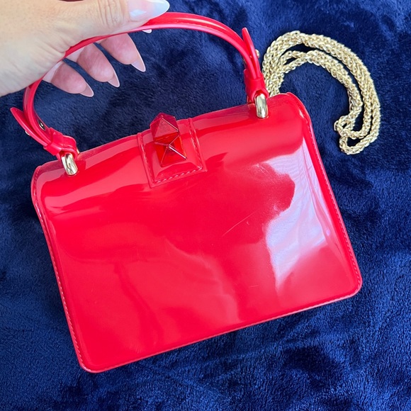 Bags | Cute Bold Pvc Red Mini Bag | Poshmark